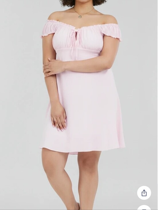 No Boundaries | Dresses | Offshoulder Light Pink Flutter Mini Dress ...